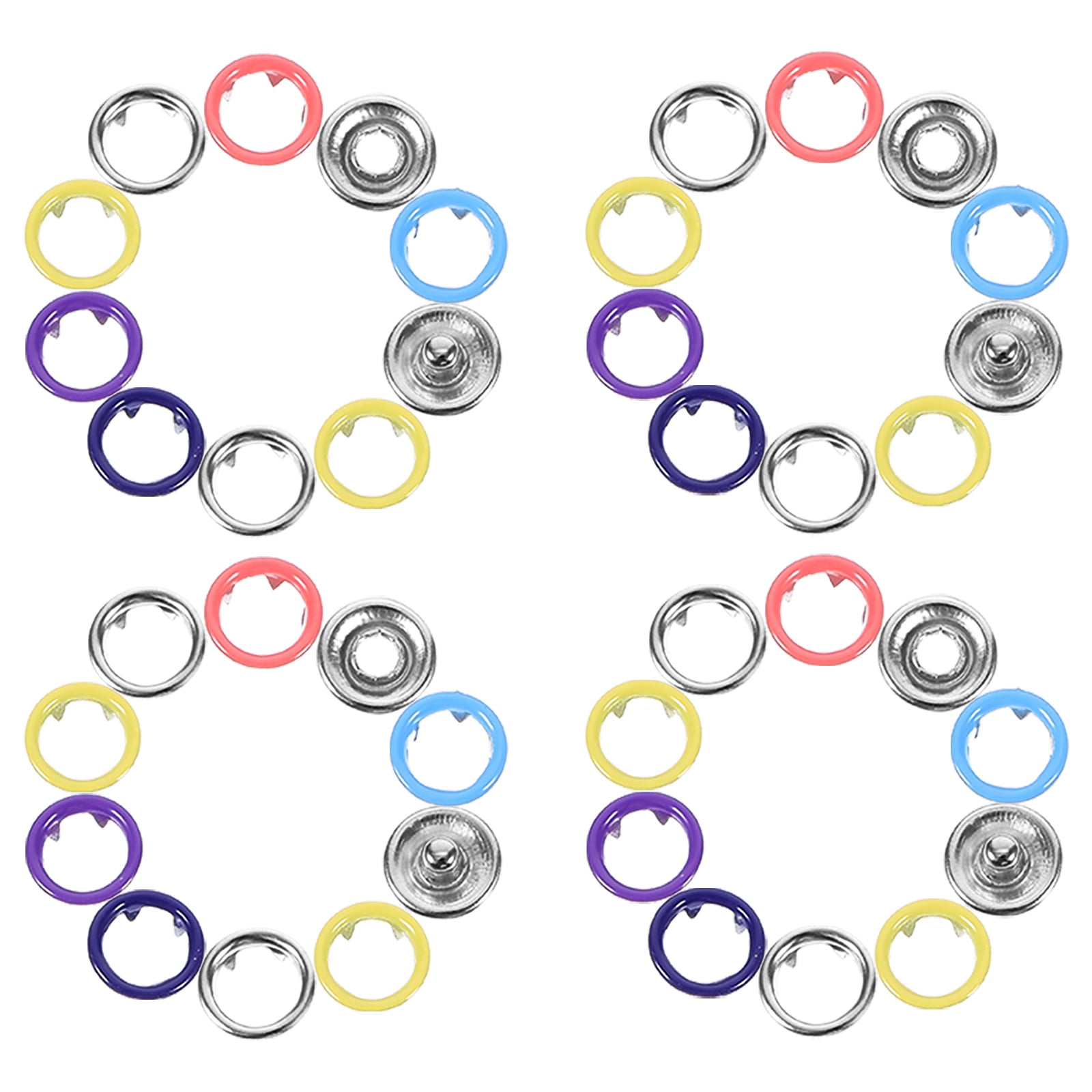 GALUBUBU 200Pcs Stainless Steel Clothing Buttons Assorted Color Five ...