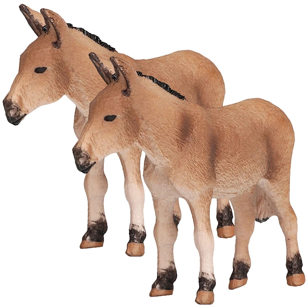 GALUBUBU 2Pcs Donkey Model for Children Toy Collection Plastic Standing ...