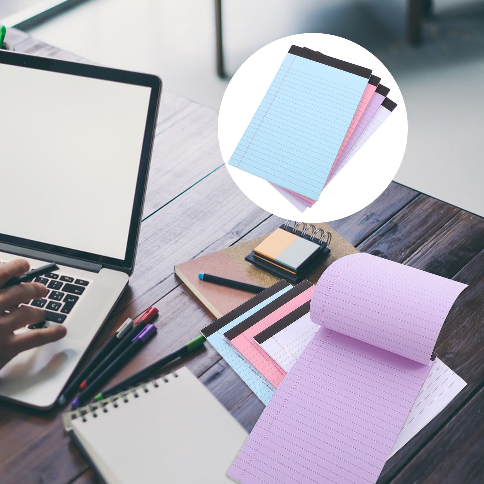 GALUBUBU 4Pcs Legal Pads Assorted Color Tearable Pages Lined Layout For ...