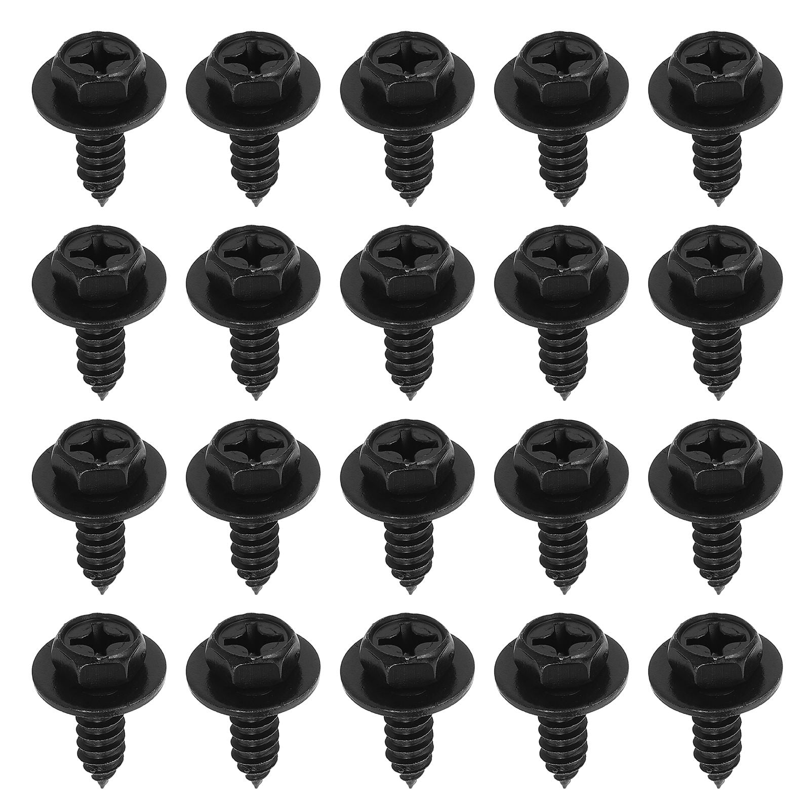 GALUBUBU 50Pcs Thread Diameter 6mm Metal Screw for Car Liner and Bumper ...