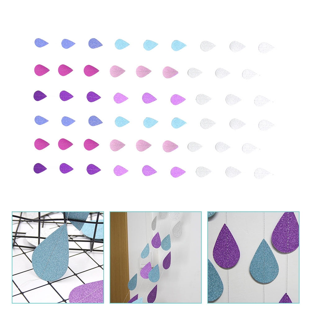 GALUBUBU 9Pcs Paper Water Drop Garland in Purple Assorted Color for ...