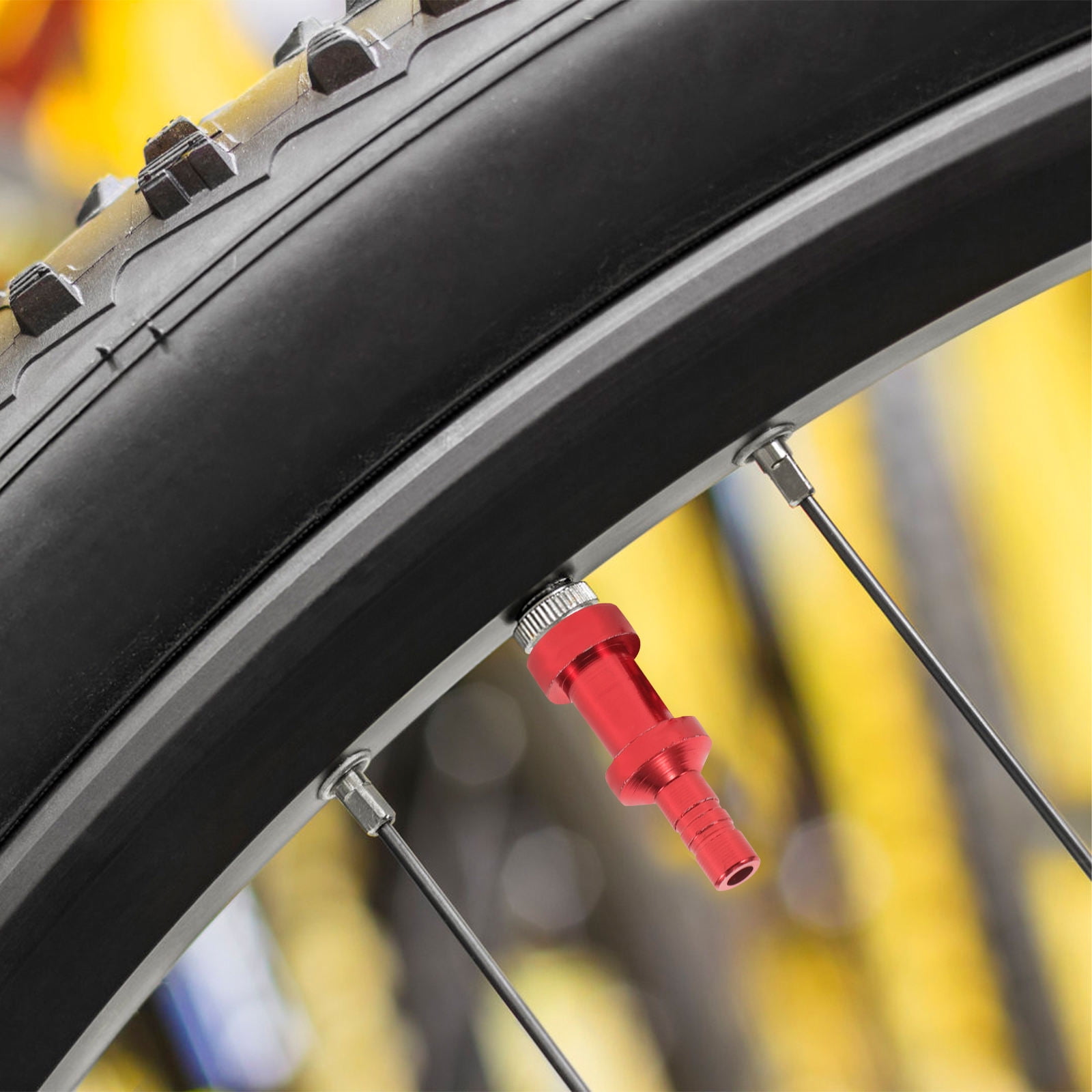 GALUBUBU Bike Tire Valve Adapter 2Pcs Cylindrical Red For Bicycle ...