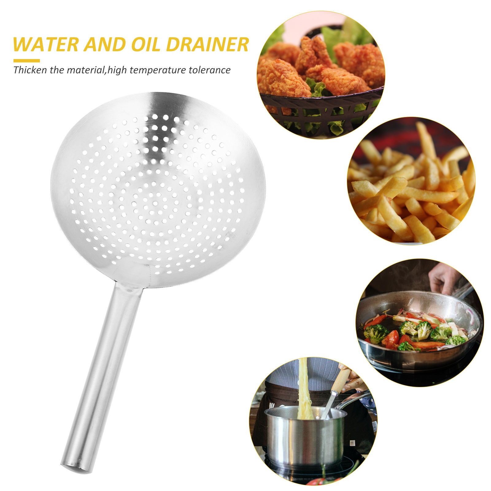 GALUBUBU Cooking Filter Spoon With Square Mesh For Wok And Noodles 1Pcs ...