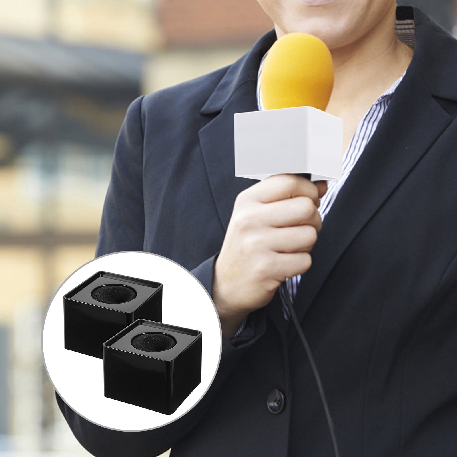 GALUBUBU Portable ABS Plastic Microphone Station Logo with Black ...