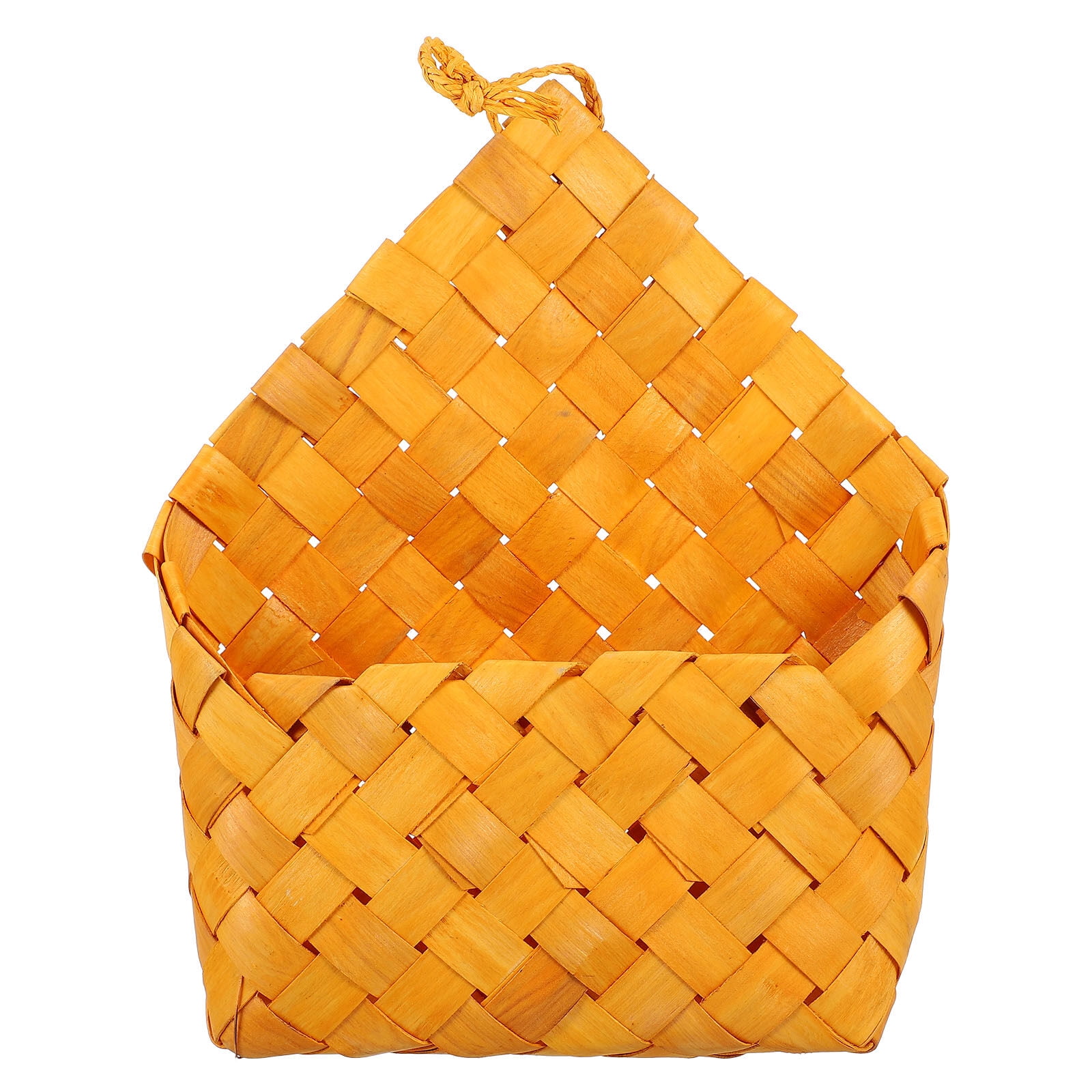 GALUBUBU Wood Storage Basket Wall Mounted Storage Basket Orange Wood ...