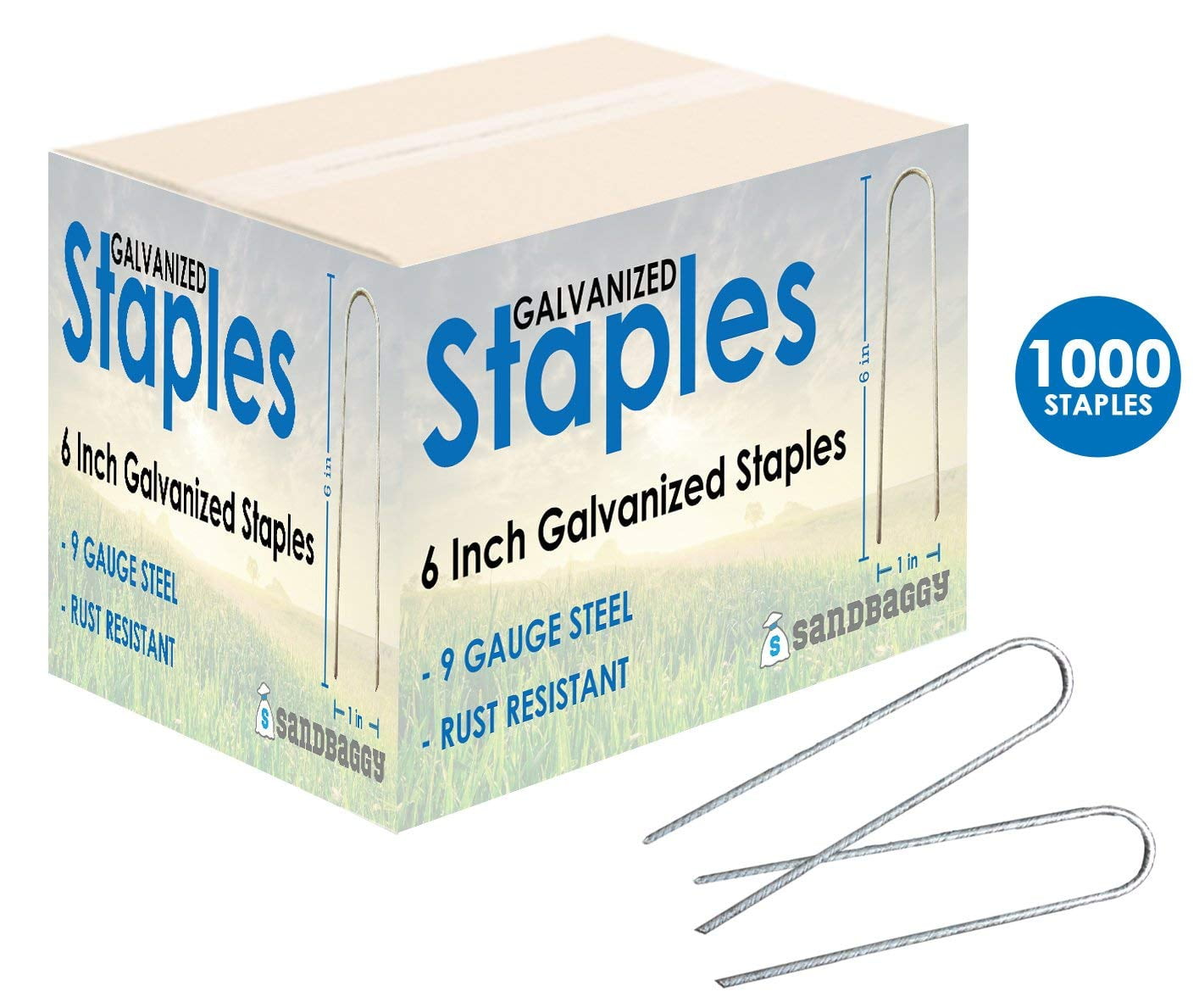 GALVANIZED 6" Landscape Staples ~ Landscape Fabric Pins - Garden ...