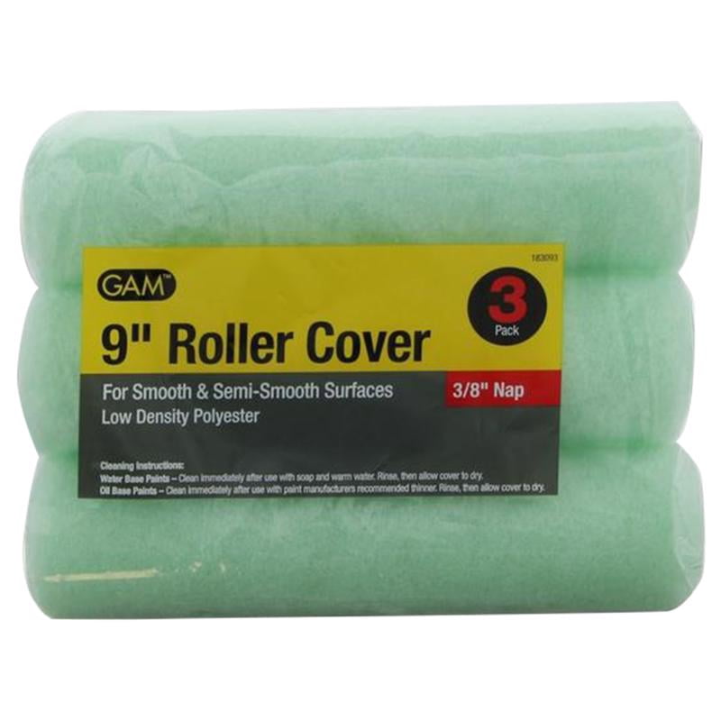 GAM Polyester 9 in. W X 3/8 in. Mini Paint Roller Cover 3 pk - Walmart.com