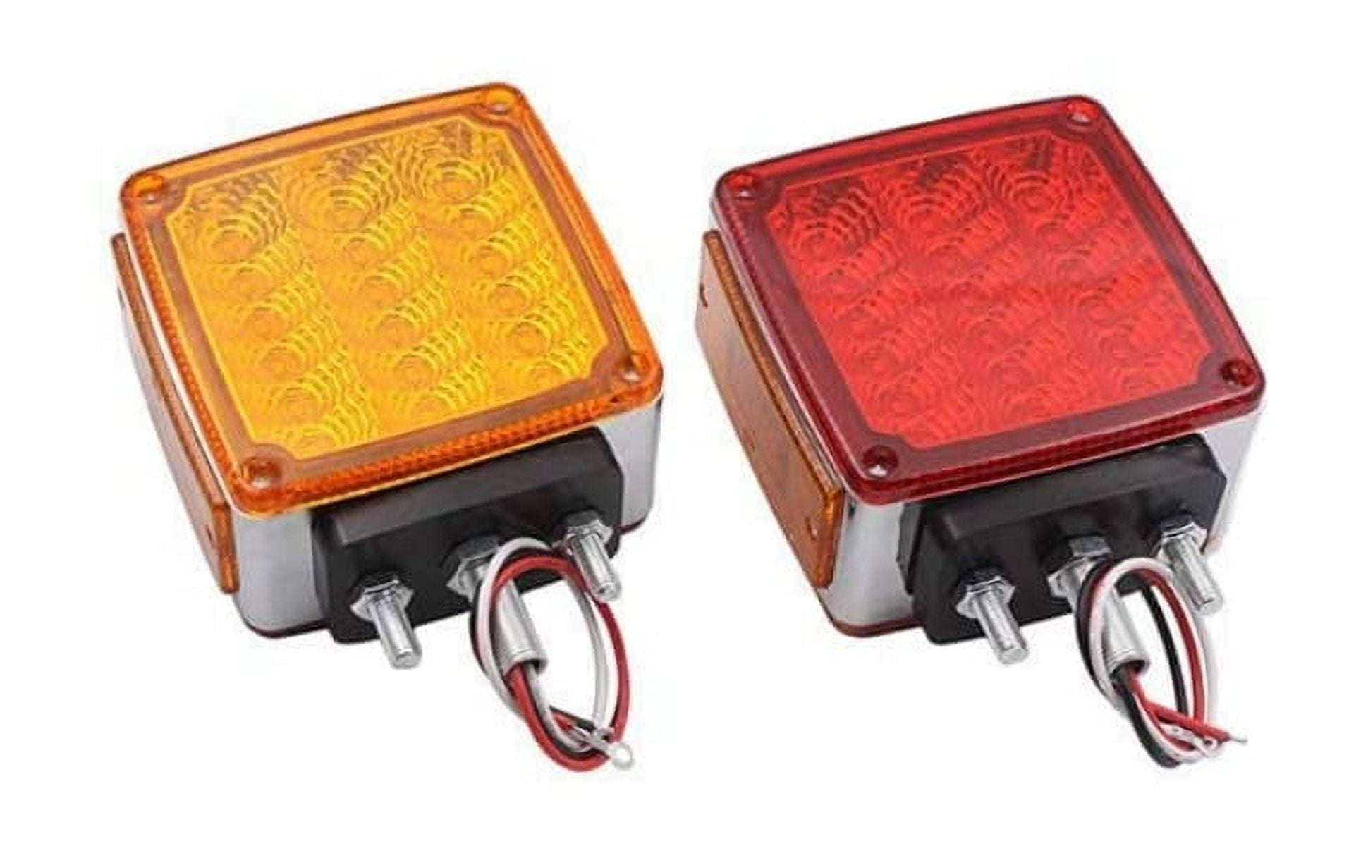 GAMA AUTOPARTS Truck Trailer Red/Amber Turn Signal Light Double Face ...