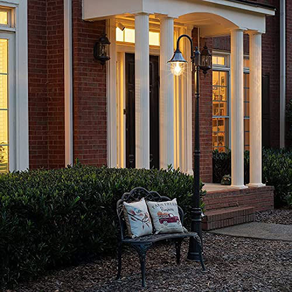 GAMA Sonic Orion Outdoor Solar Lamp Post Light Kit, Single Black Resin ...