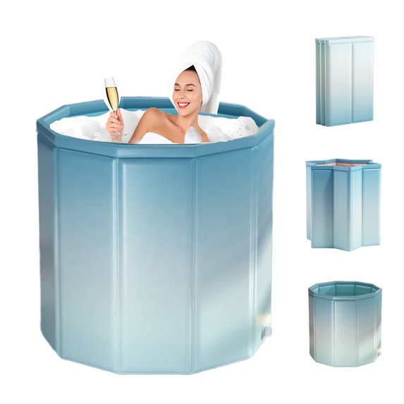 GAMBE 31.5"Upgraded Foldable Adult Bathtub, Portable Hot Ice Bath Tub ...