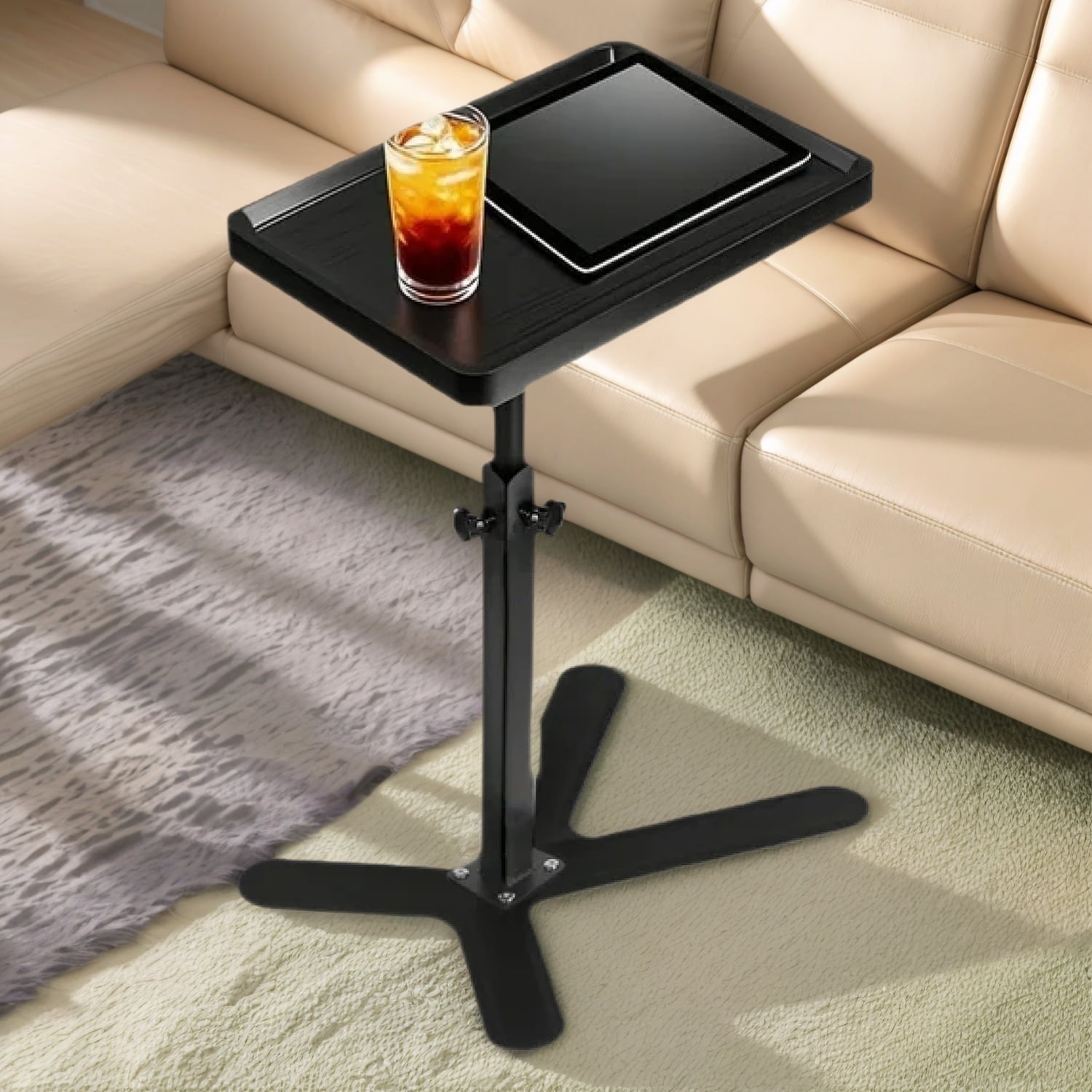 GAMBE Adjustable Height C Shaped End Table,360° Swivel Couch Tables ...