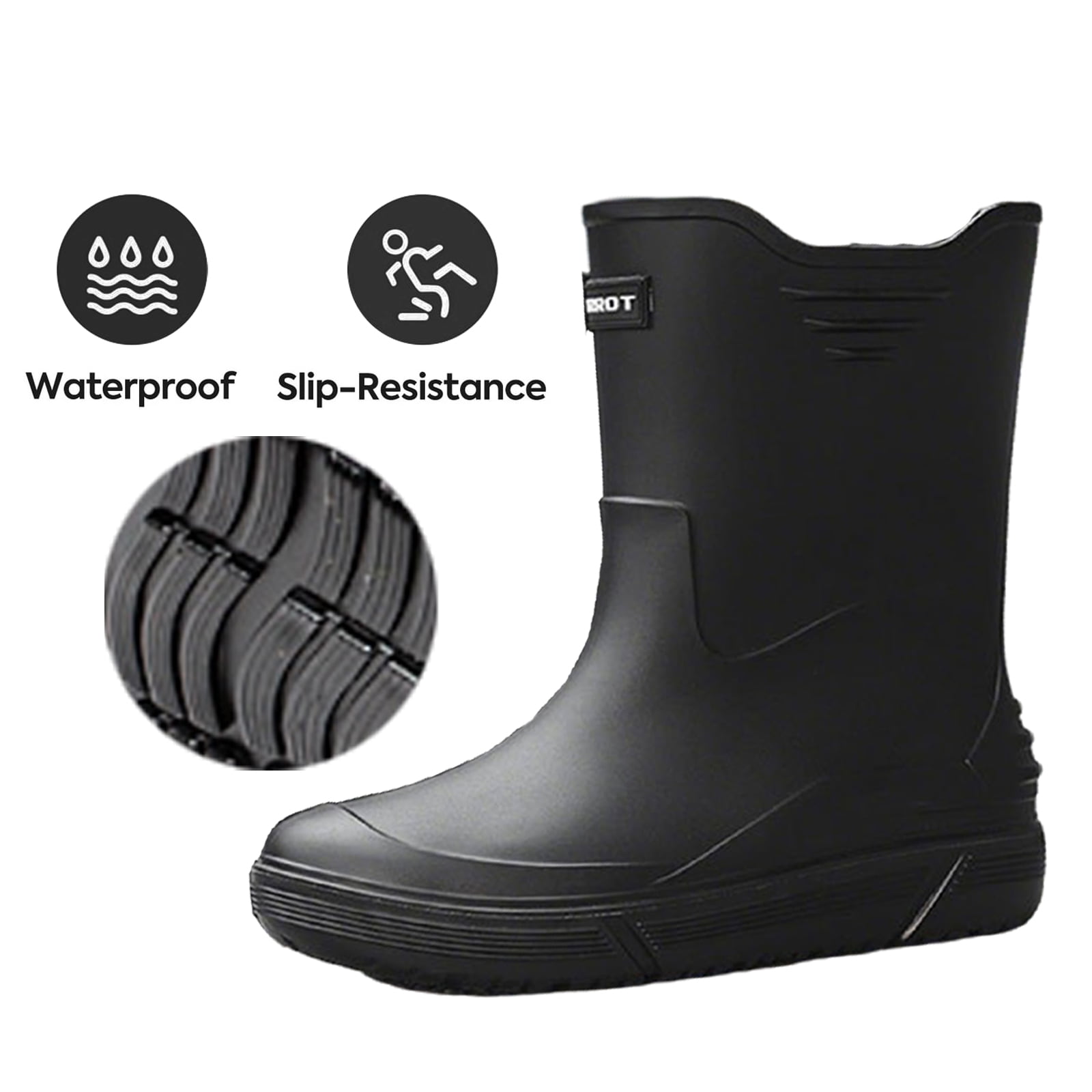 GAMBE Rain Boots for Men, Waterproof Non-Slip Rubber Boots Outdoor ...