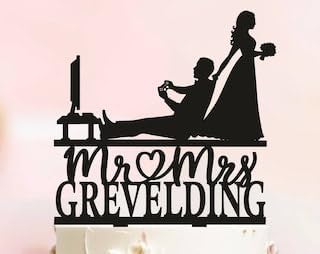 GAME OVER Cake Topper, Gamer Wedding Cake Topper, Video Game Wedding ...