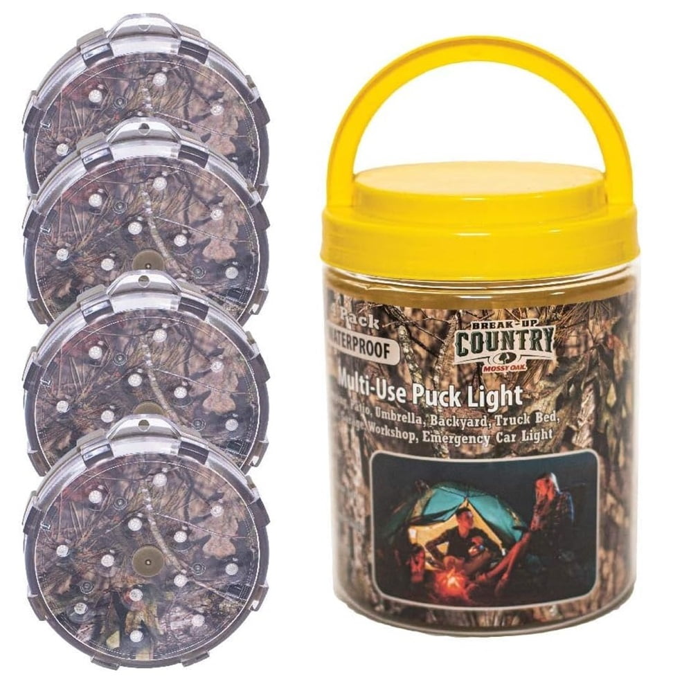 GAME Mossy Oak 4-inch Weatherproof Magnetic LED Puck Light with Remote ...