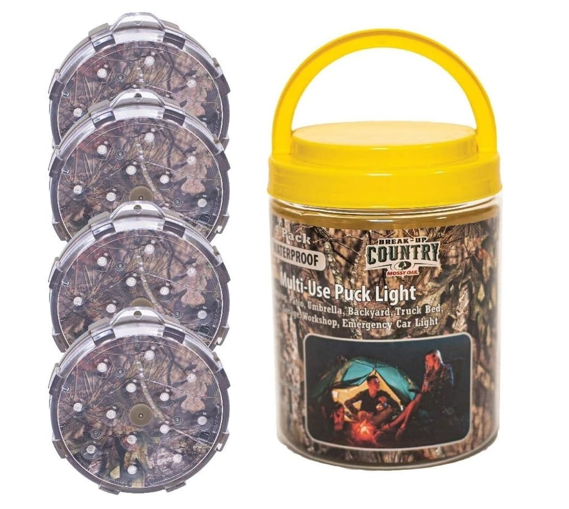 GAME Mossy Oak 4-inch Weatherproof Magnetic LED Puck Light with Remote ...
