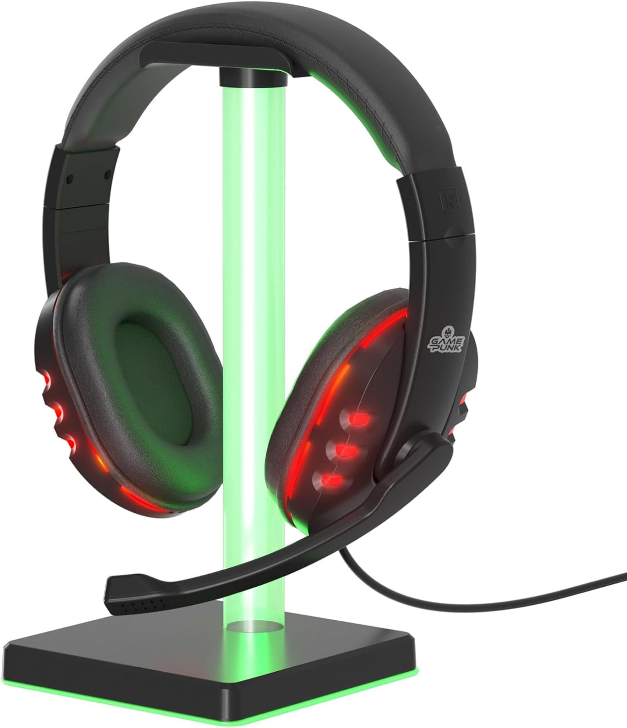 GAME PUNK Royale-Duo LED Gaming Headset and Stand, Wired Over-Ear ...