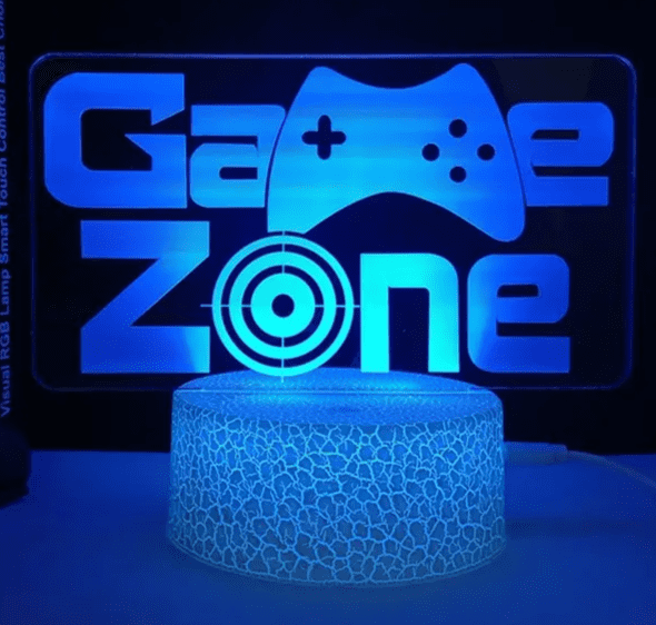GAME ZONE GAMER 3D Visual LED 7 Colour Night Light Lamp - Walmart.com