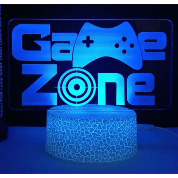 GAME ZONE GAMER 3D Visual LED 7 Colour Night Light Lamp - Walmart.com