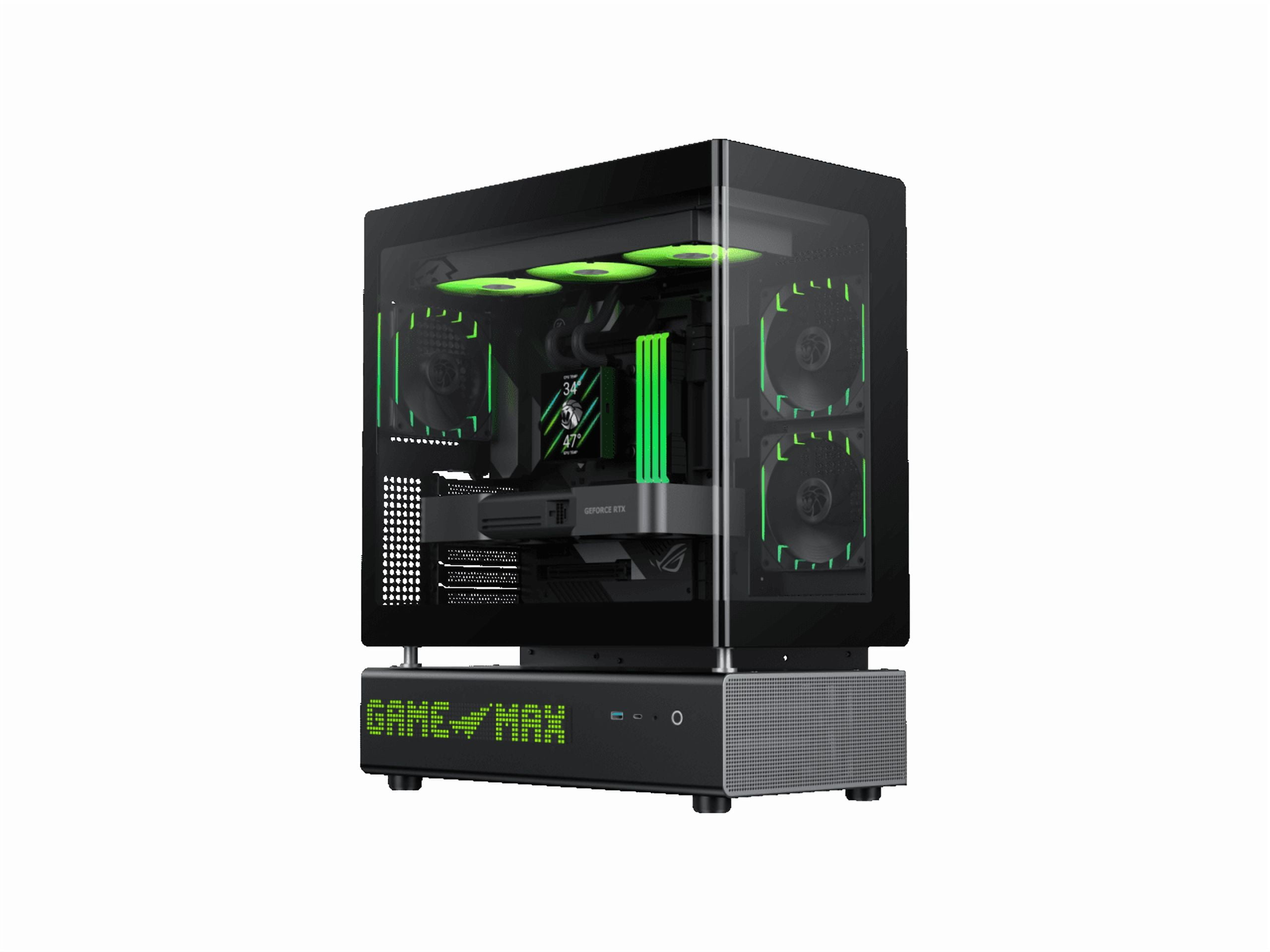 GAMEMAX GAMEMAX N90 Modular Dual-Chamber PC Case N90 BG Black 270 ...