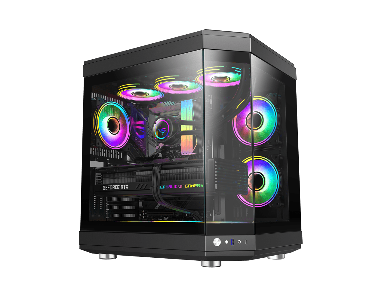 GAMEMAX HYPE BLACK USB3.0/Type C ATX Mid-Tower PC Case, Panoramic ...
