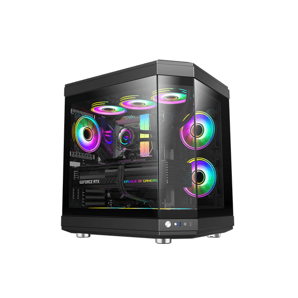 Gamemax HYPE ATX Mid-Tower PC Case, USB3.0/Type C, Panoramic Tempered ...