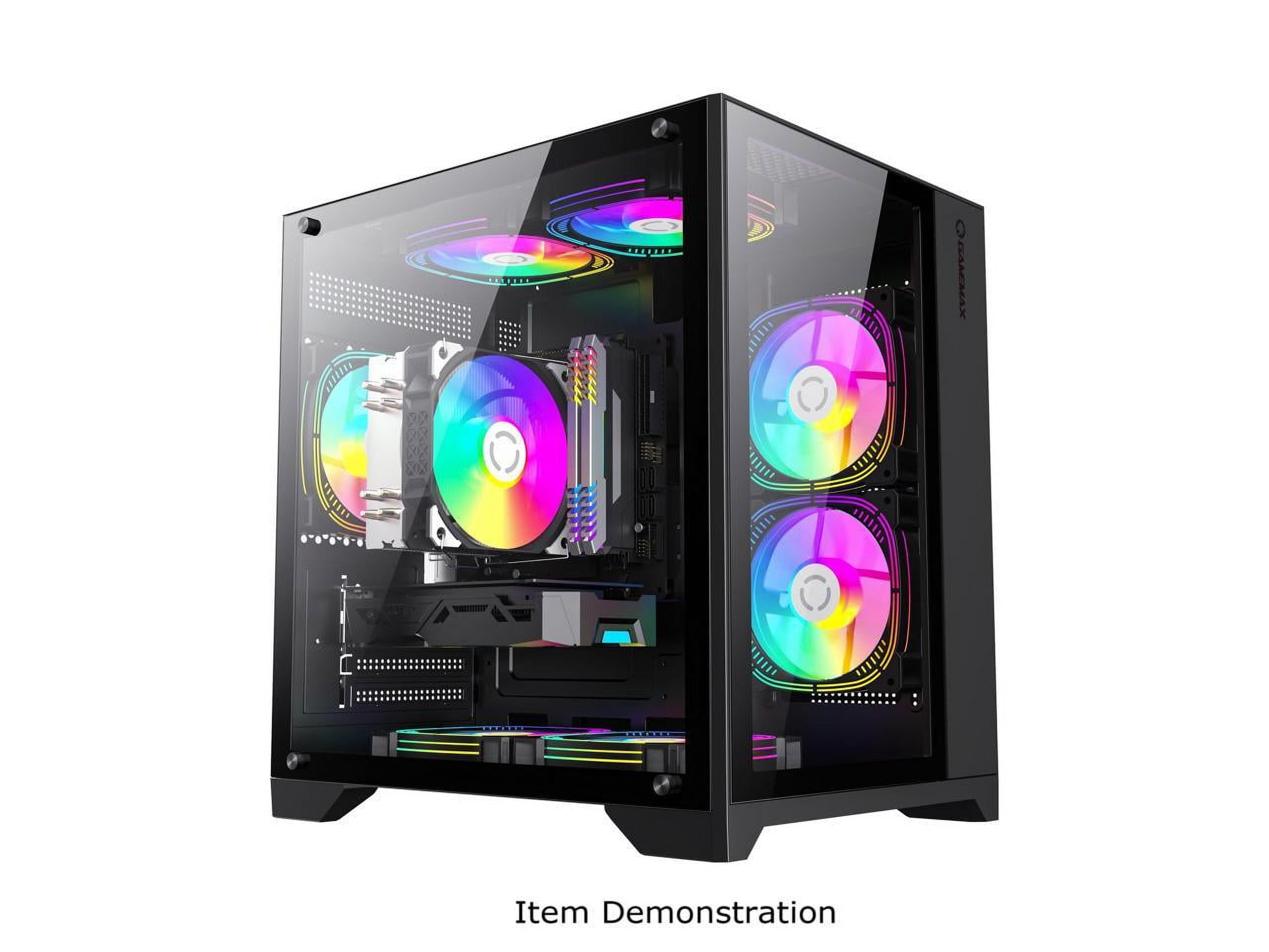 GAMEMAX Gaming Tower, INFINITY MINI Black Tempered Glass USB3.0 PC Case ...