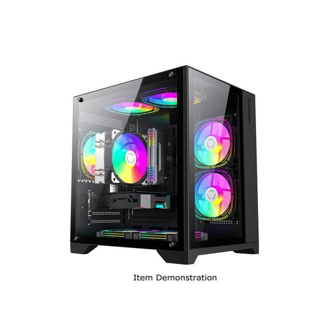 GAMEMAX Gaming Tower, INFINITY MINI Black Tempered Glass USB3.0 PC Case ...