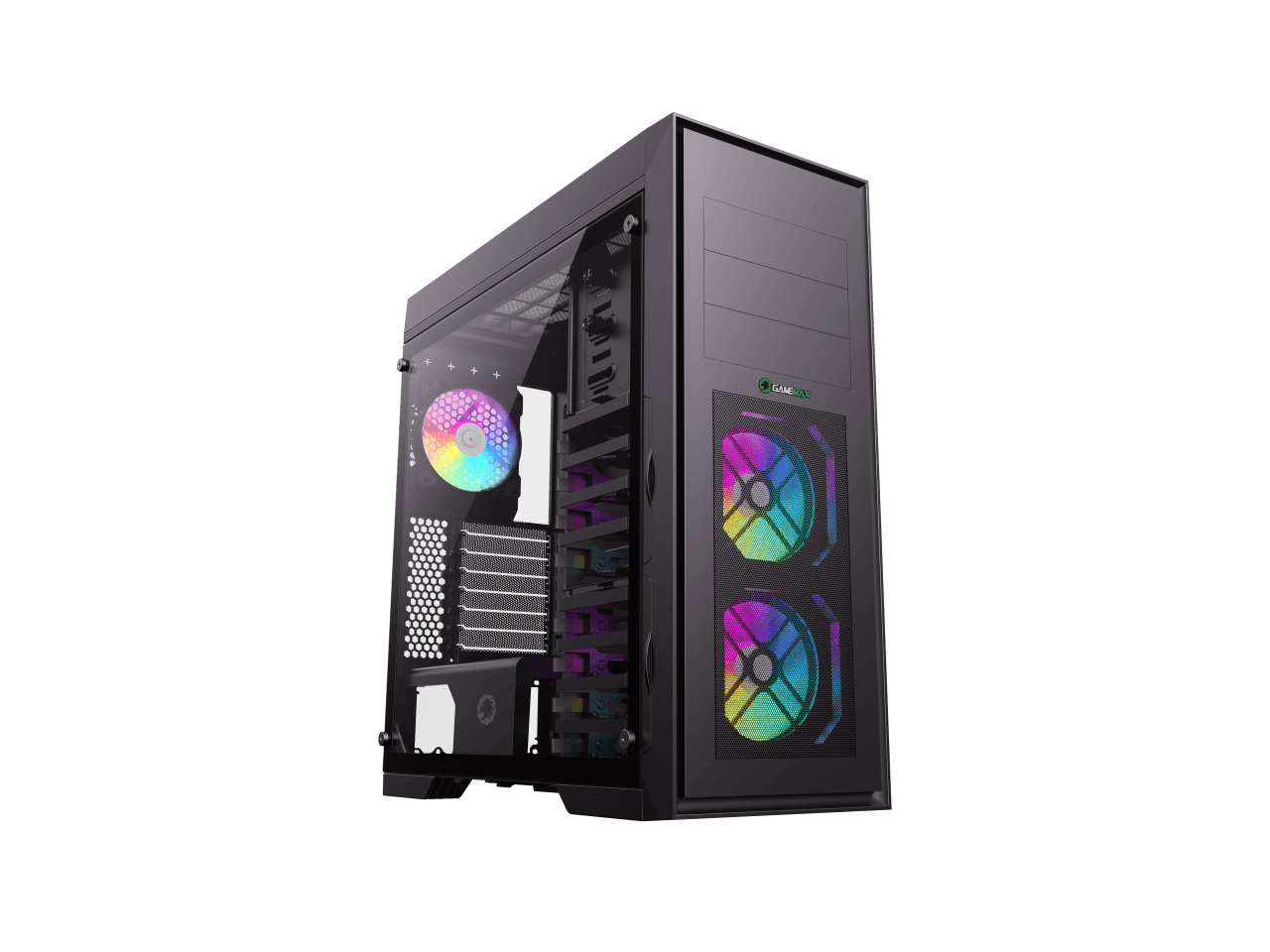 GAMEMAX Master TG Gaming RGB Black Tempered Glass Full Tower PC Case ...