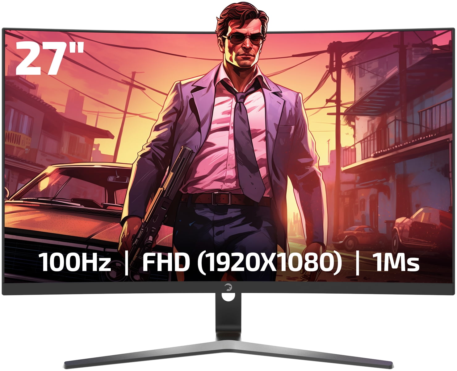 GAMEPOWER F20 27 Inch Curved Gaming Monitor, 100Hz 1080p Display, 1ms ...