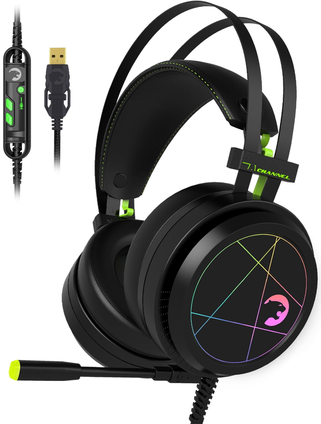 GAMEPOWER Medusa USB Gaming Headset - 7.1 Virtual Surround Sound, Wired ...