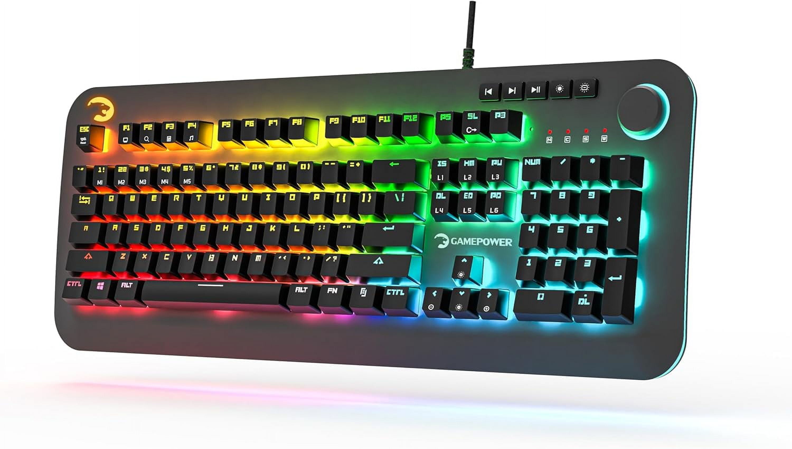 GAMEPOWER Starscream Optical RGB Gaming Keyboard, 105 Full Anti ...