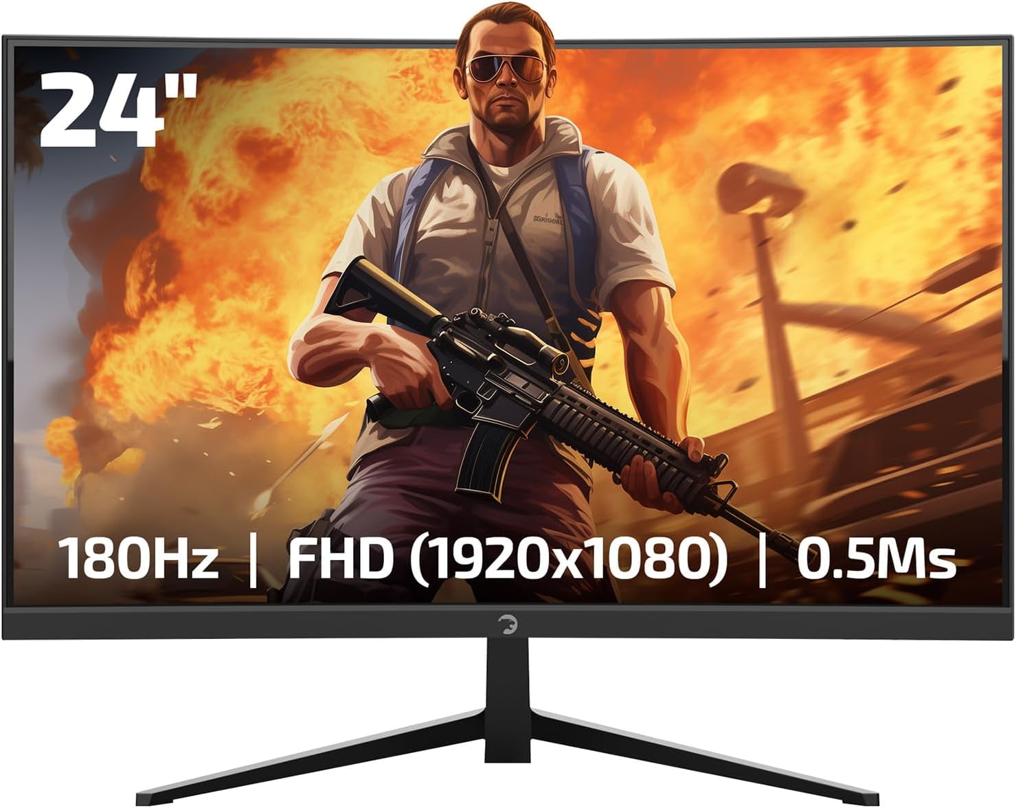 GAMEPOWER T40 23.6 Inch Curved Gaming Monitor, 180Hz 1080p Display, 0 ...