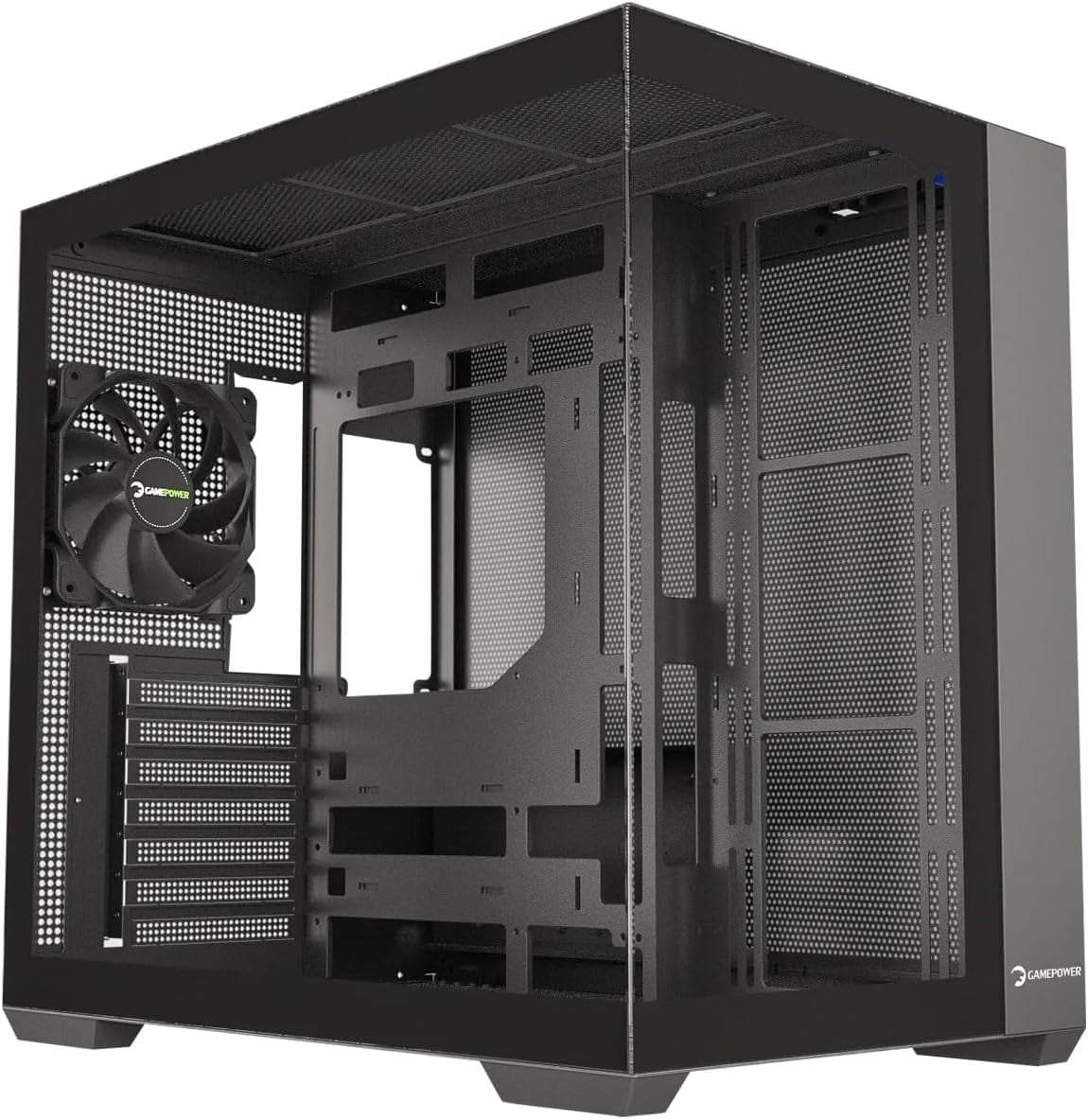 GAMEPOWER Warcry Prism ATX Mid-Tower Gaming PC Case with Tempered Glass ...