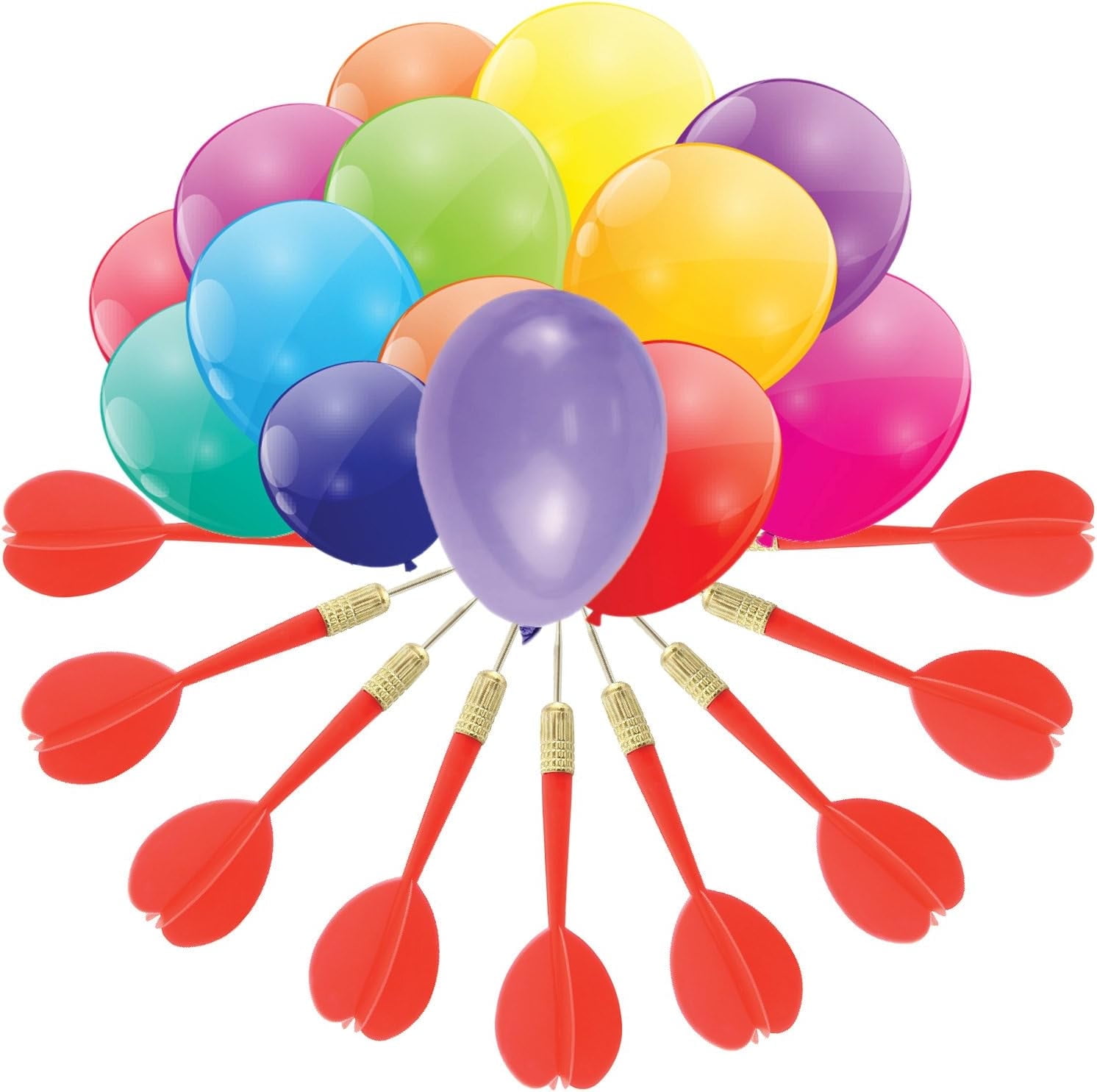 GAMIE Dart Balloon Game Set – 144 Balloons & 11 Plastic Darts with ...