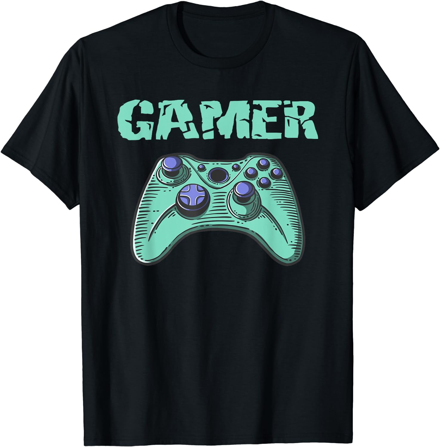 GAMING 365 Gamer Tee Vintage Style T-Shirt Black Large - Walmart.com