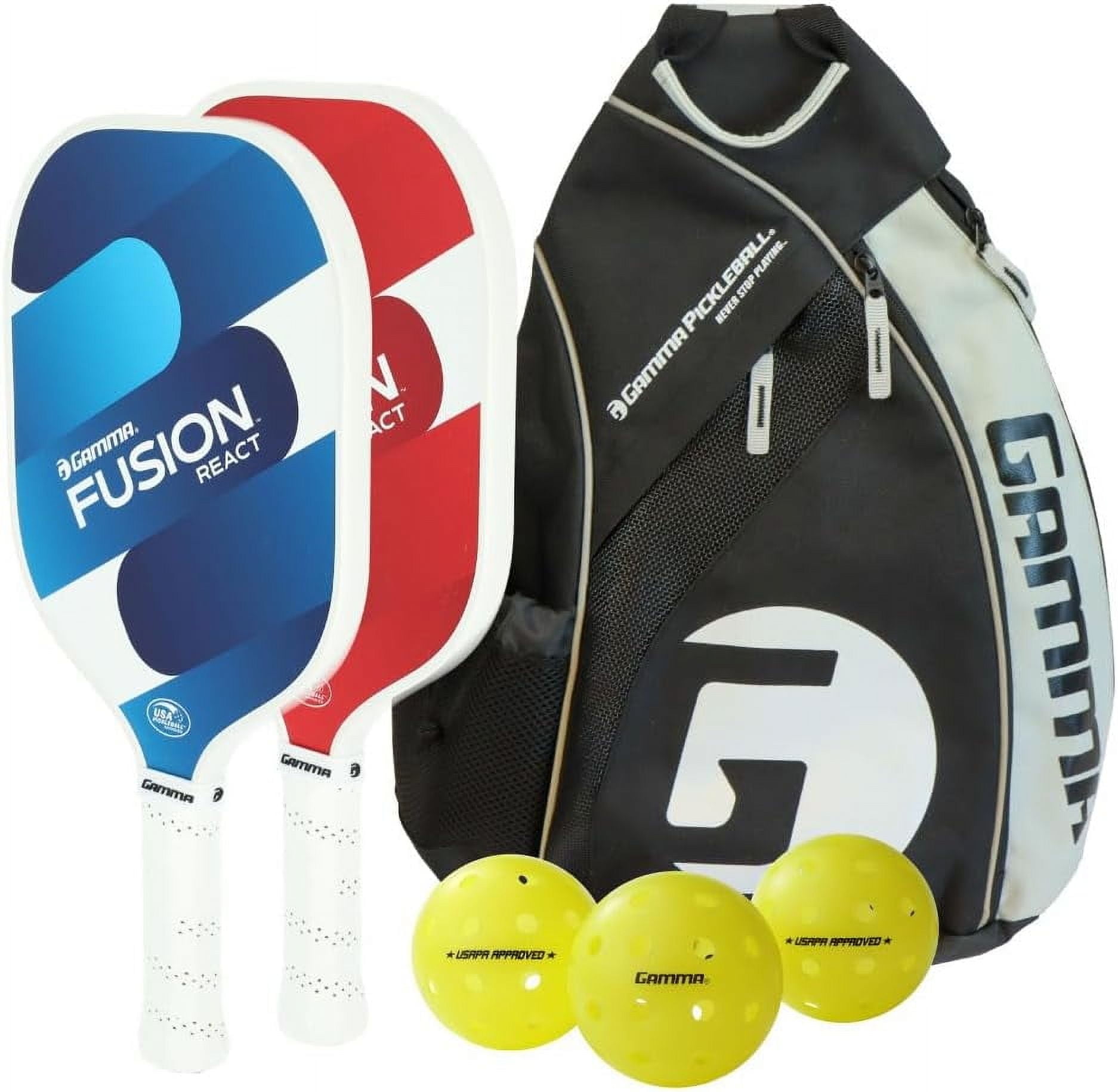 GAMMA Fusion Pickleball Bundle - 2 Paddles, 3 Balls, & Bag - Walmart.com