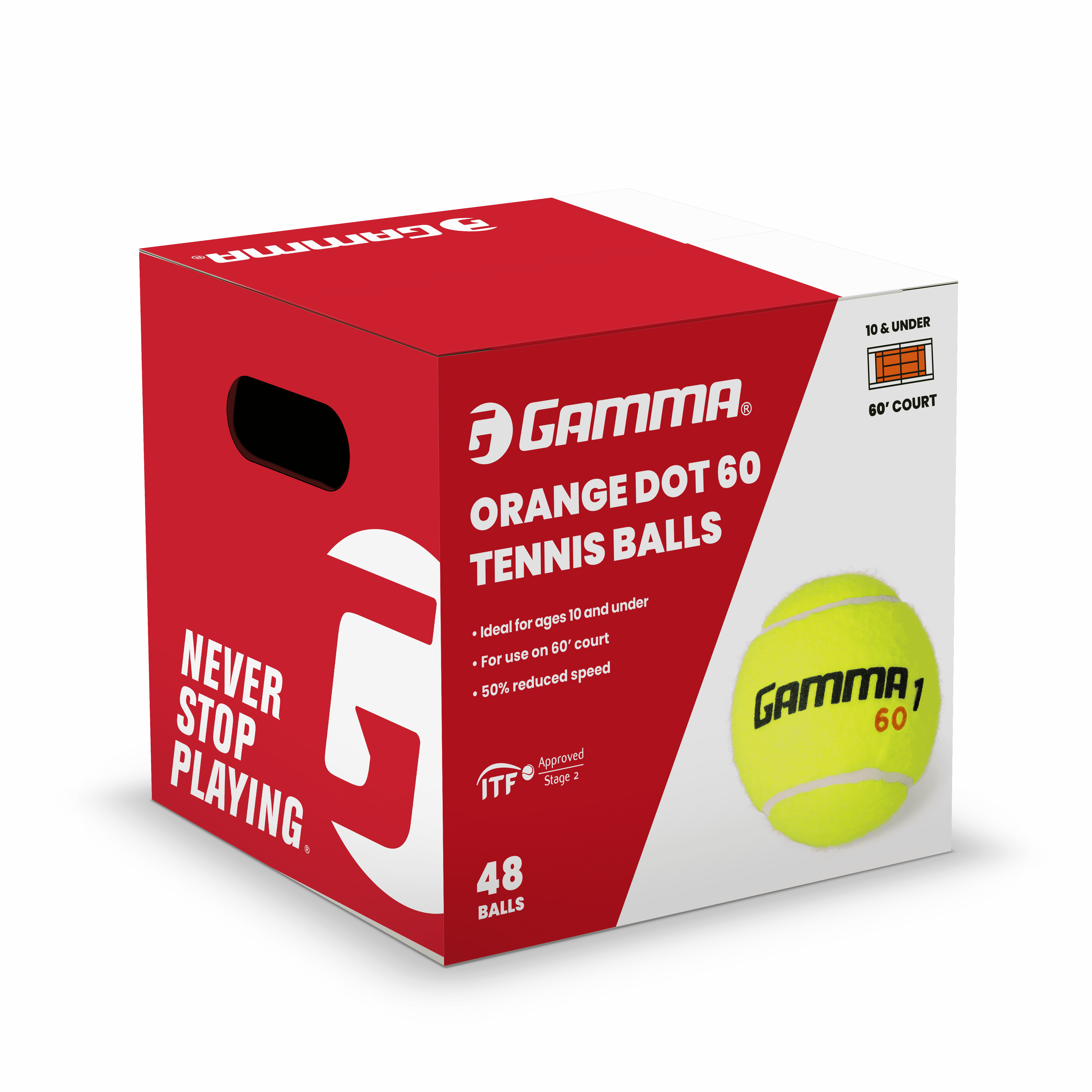 GAMMA Orange 60 Dot Training Tennis Balls for Kids & Beginners, Box of ...