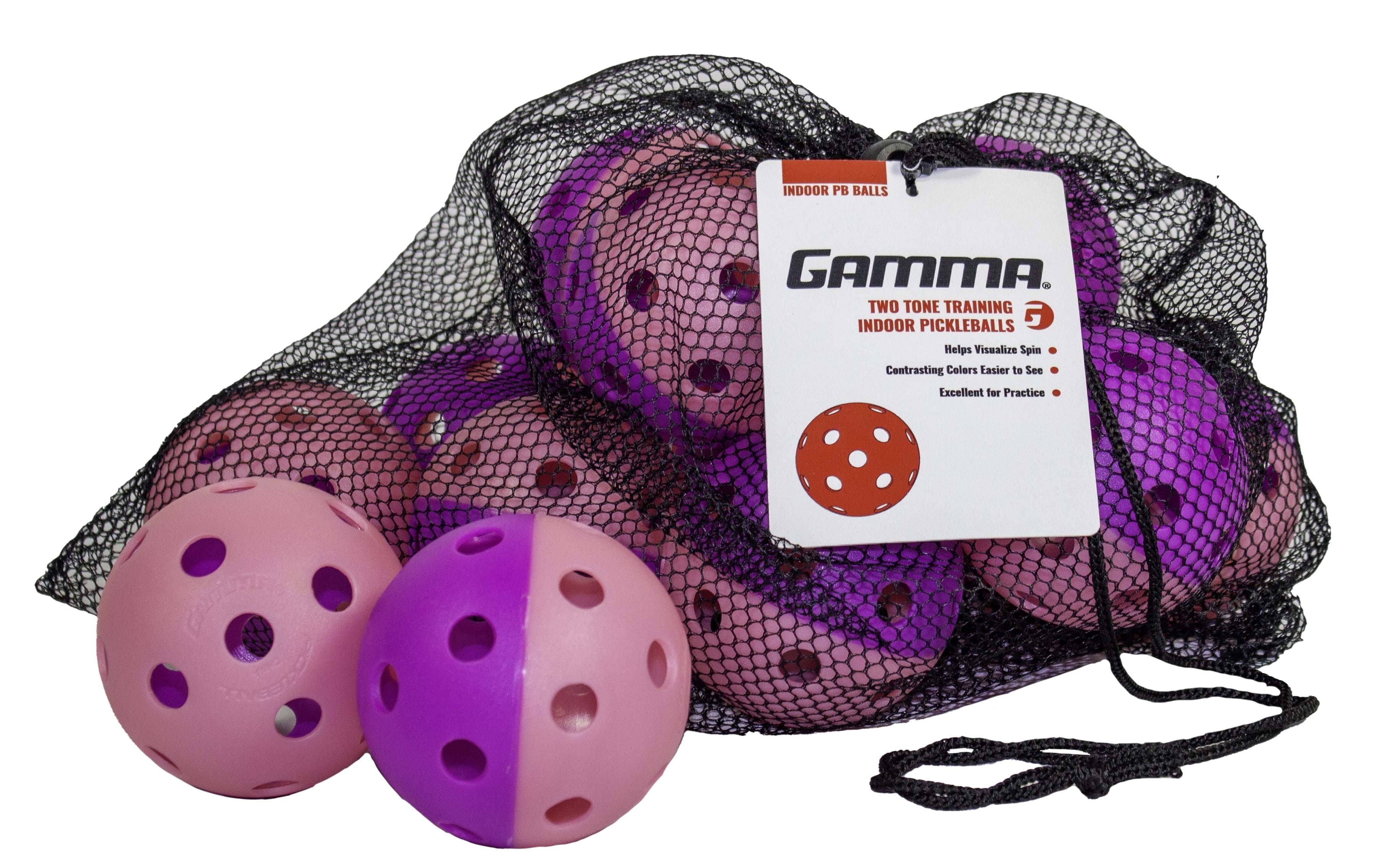 GAMMA Two Tone Indoor Pickleballs 12 Pack Purple Pink - Walmart.com