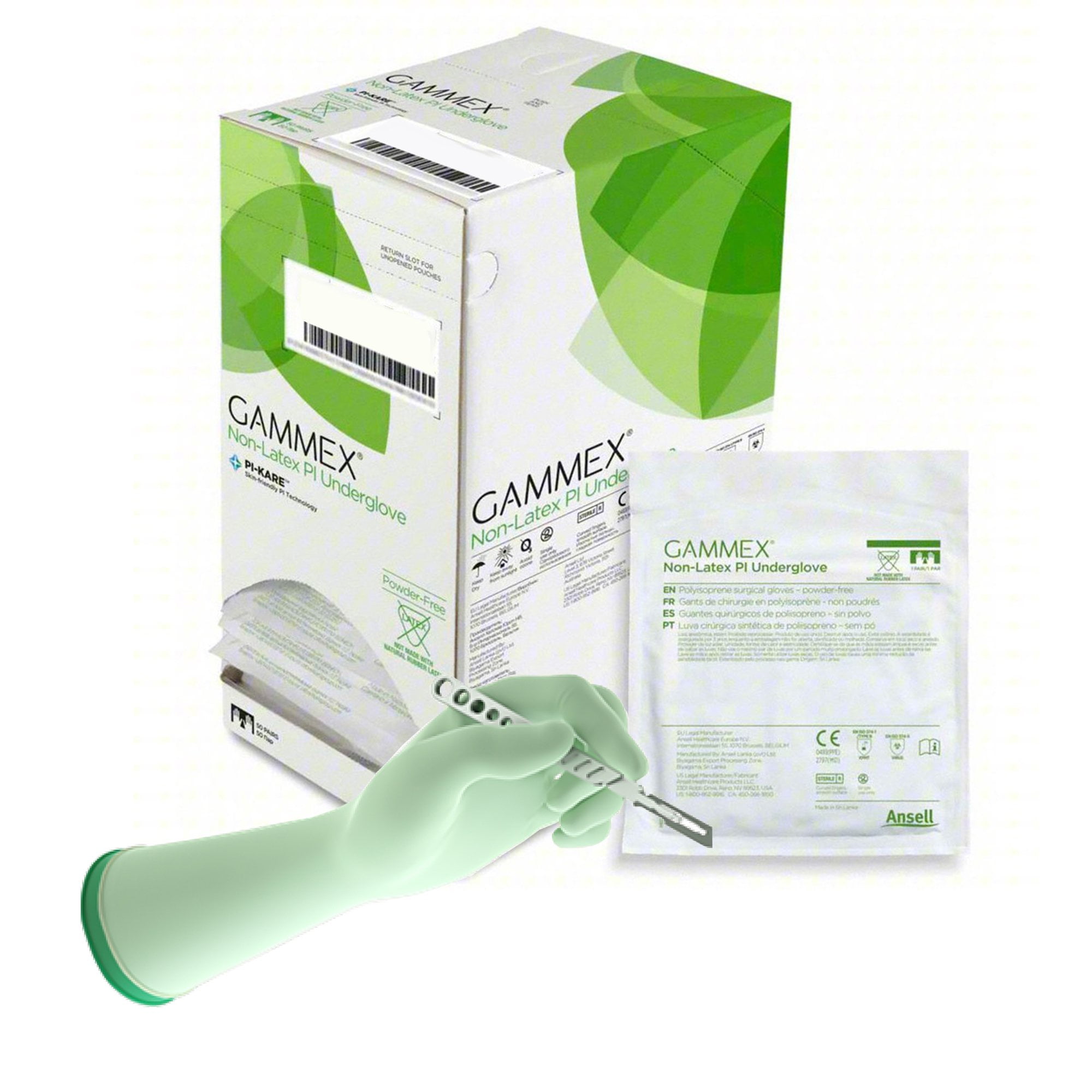 GAMMEX Non-Latex PI Underglove Polyisoprene Surgical Underglove Standard Cuff Length SIZE 7 50 ...