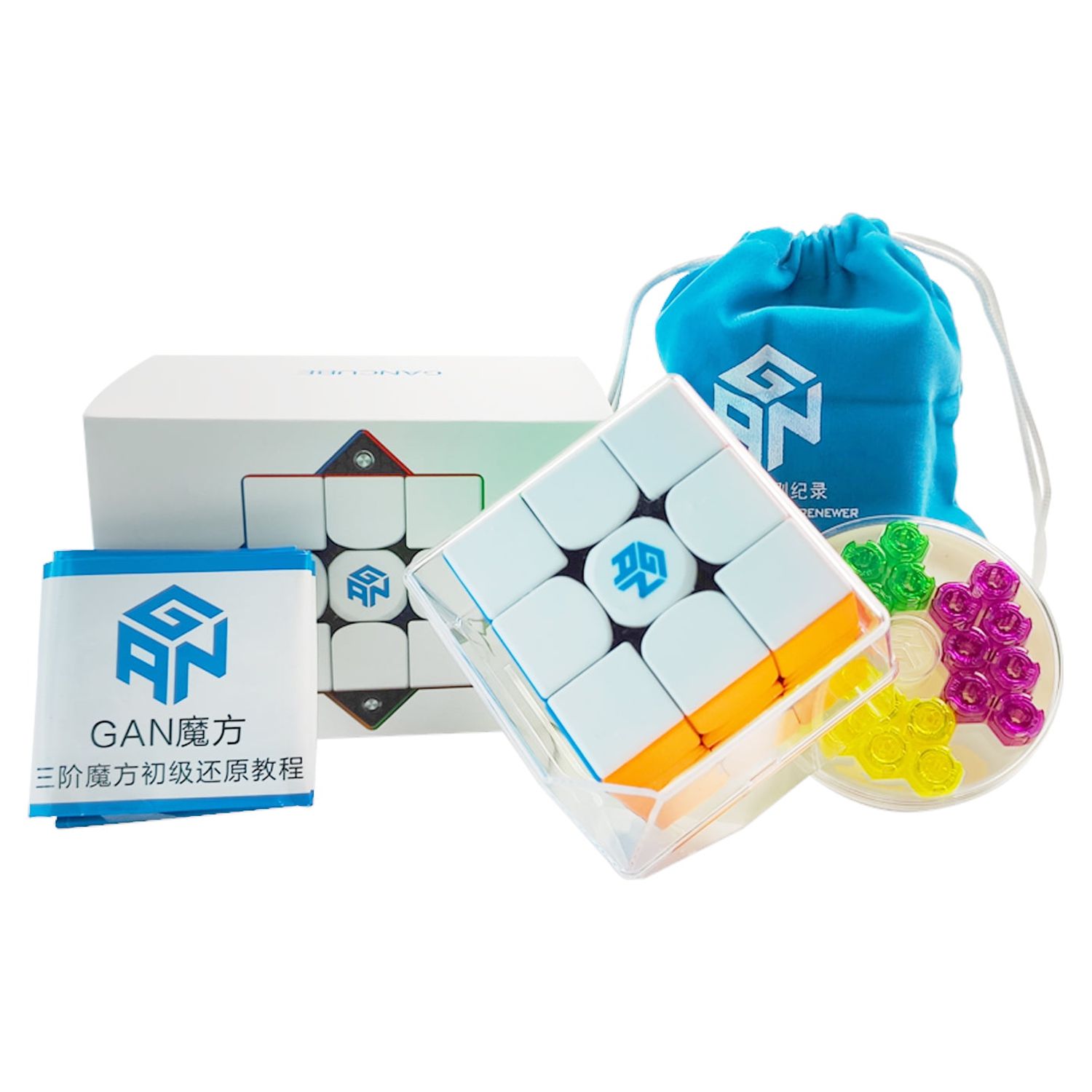 GAN 354 M v2 Magnetic Speed Cube 3x3 Stickerless Magic Cube Puzzle Toy ...