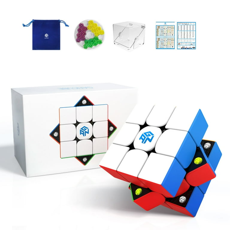 GAN 356 M Rubik s Speed Cube 3x3 Magnetic Stickerless Puzzle with Extra GES for Kids Walmart