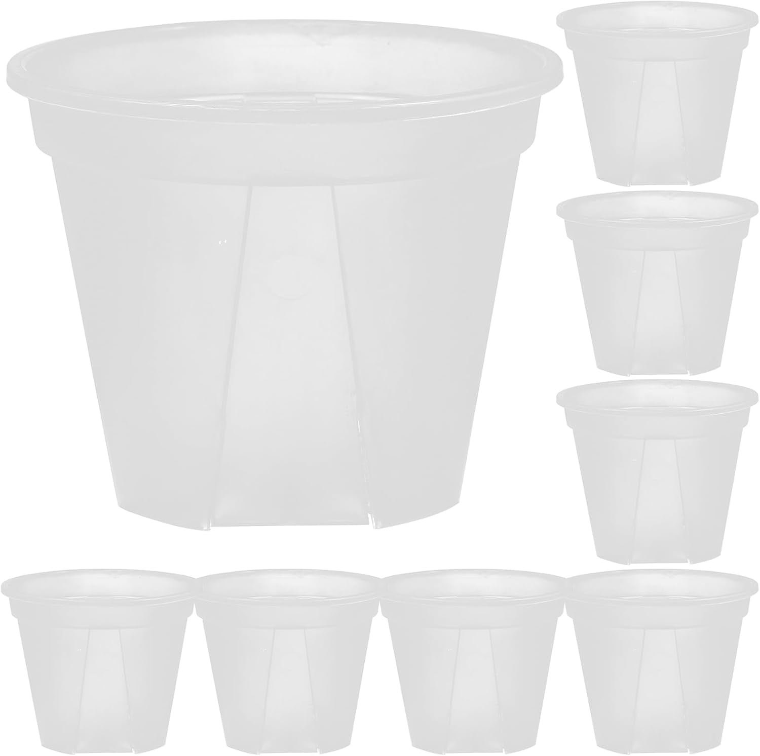 GANAZONO 10pcs Transparent Flower Pots - 12 Inch & 4 Inch Pots for ...