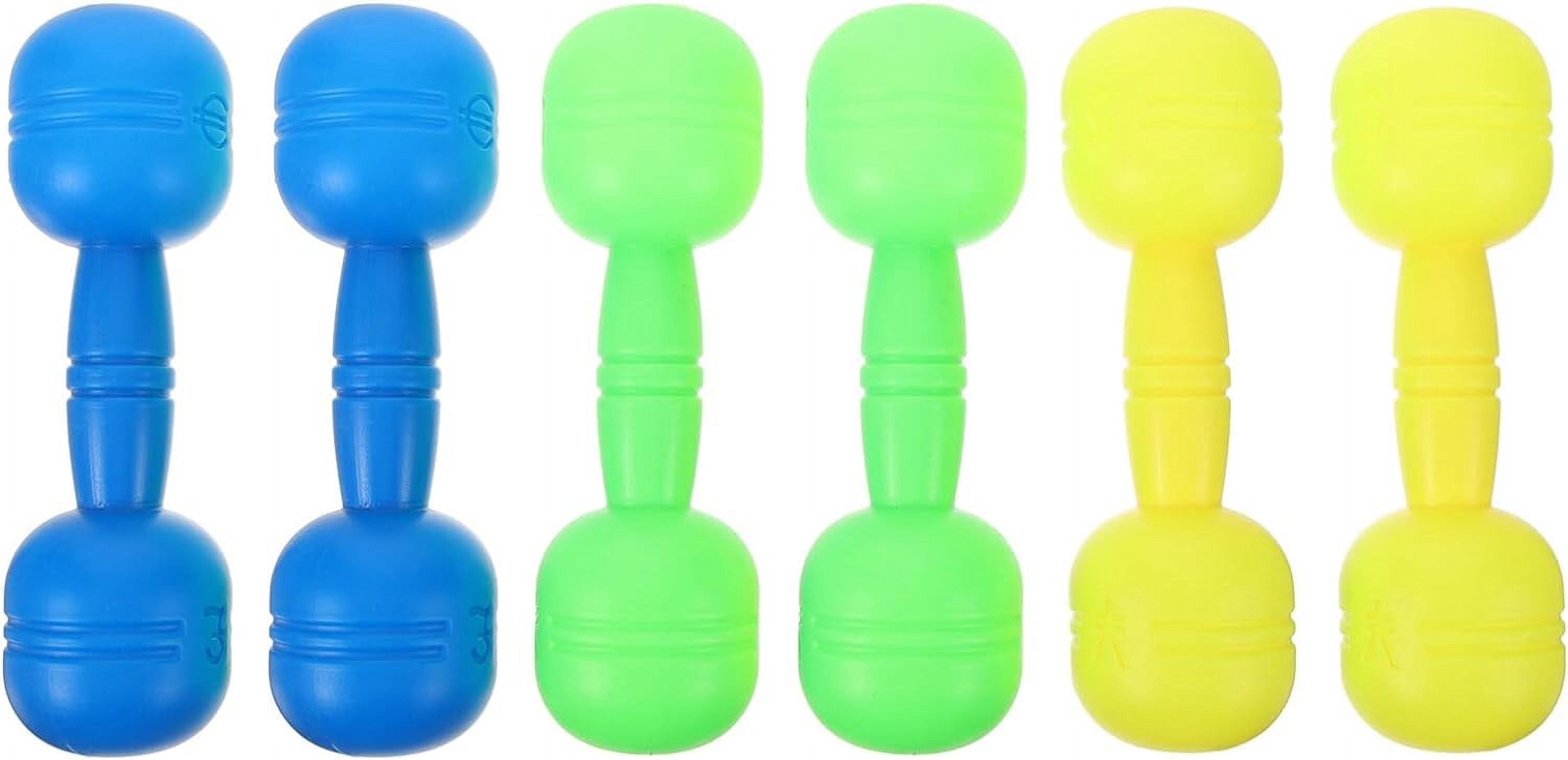 GANAZONO 3 Pairs Kids Plastic Hand Dumbbells Home Gym Exercise Barbell ...