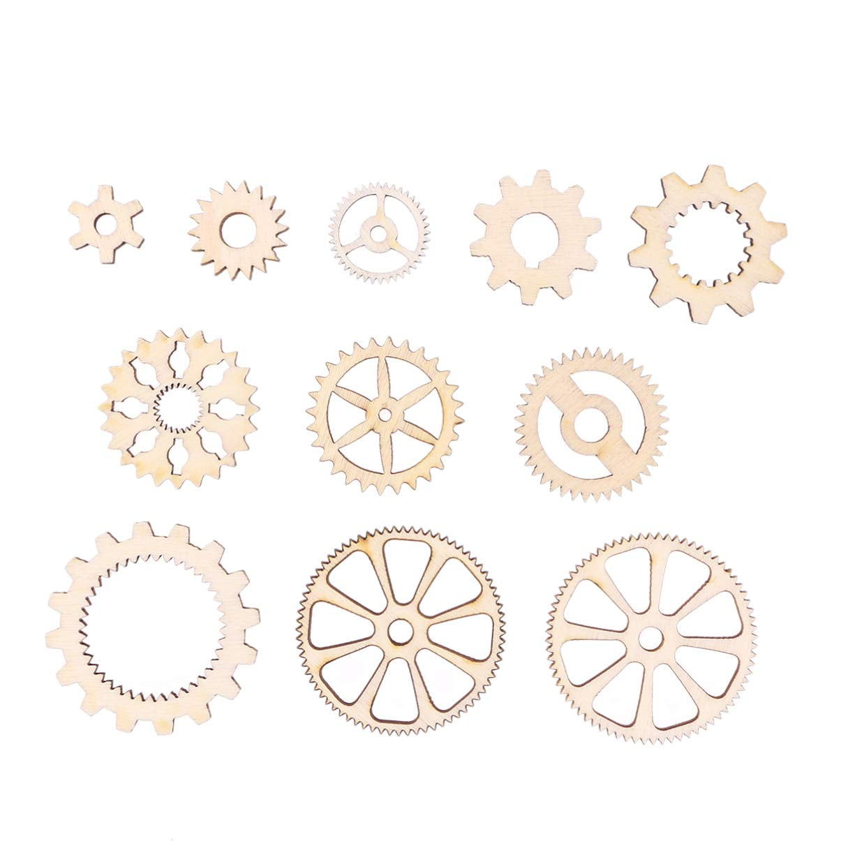 GANAZONO 40pcs Wooden DIY EC36 Gear Craft Mini Gear Wood Ornaments DIY ...