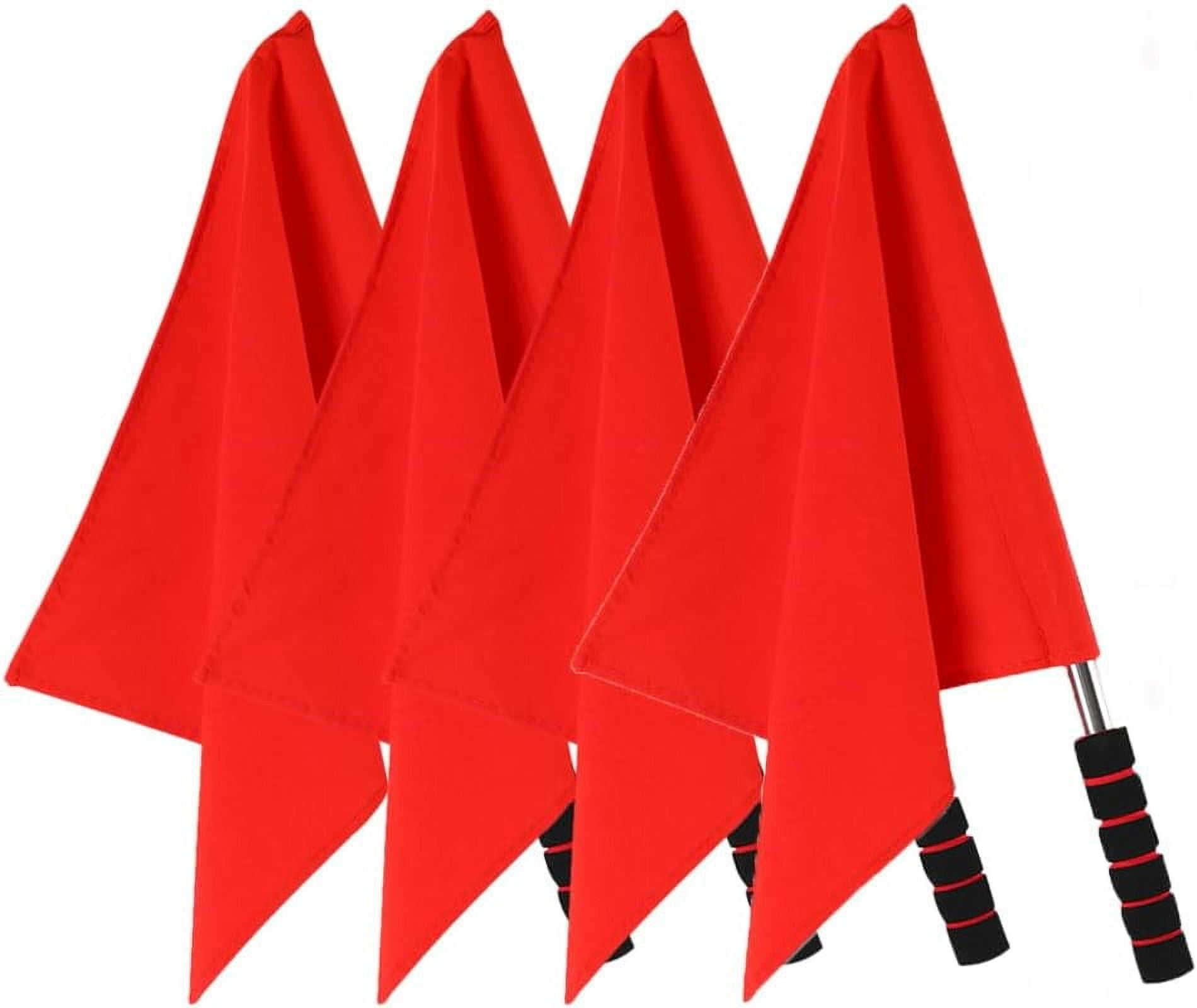 GANAZONO 4pcs Referee Flag Volleyball Line Judge Flags Stainless Steel Sponge Handle Track and ...