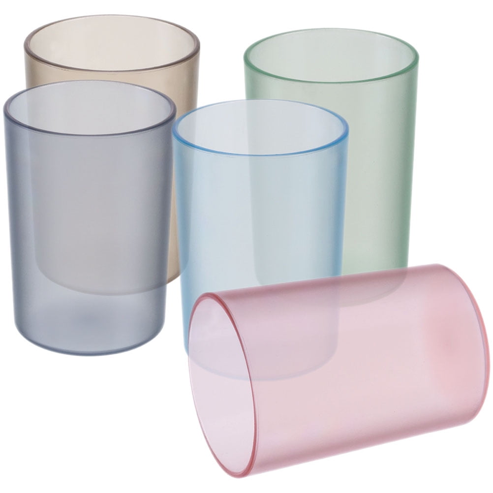 GANAZONO Drinking Glasses 5pcs Bathroom Tumbler Plastic Cup Unbreakable ...
