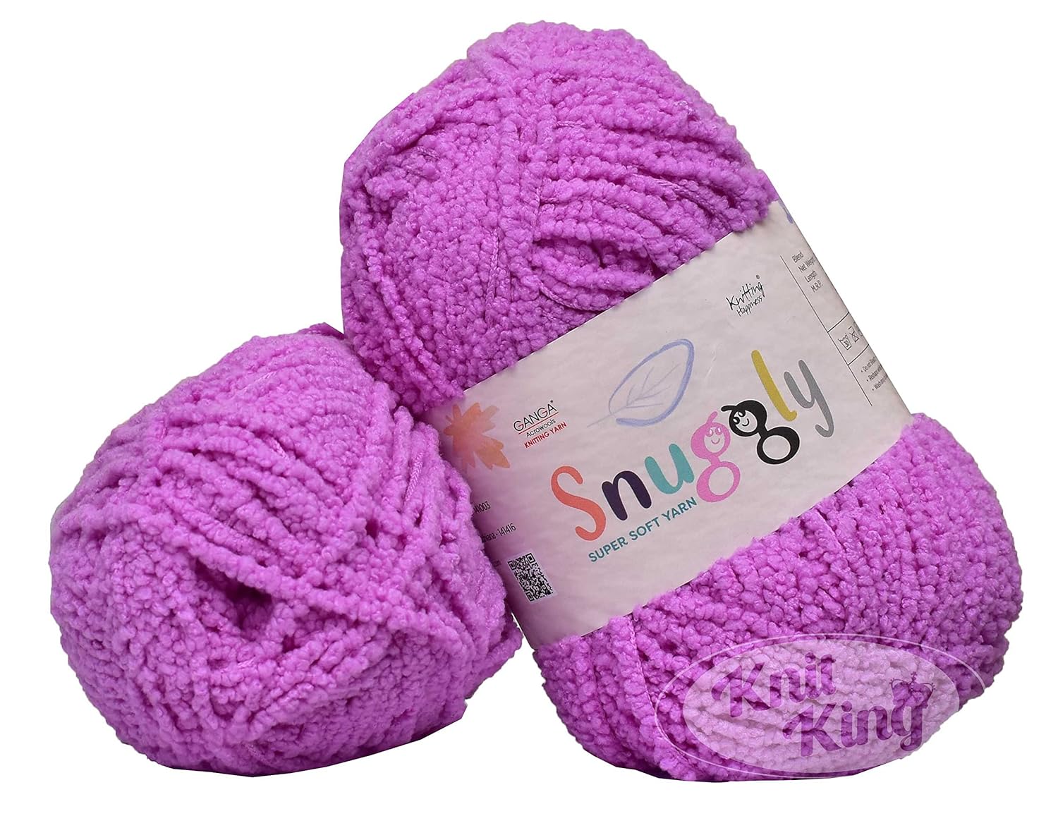 GANGA Snuggly Purple 400 GMS Wool Ball Hand Knitting WoolArt Craft Soft ...