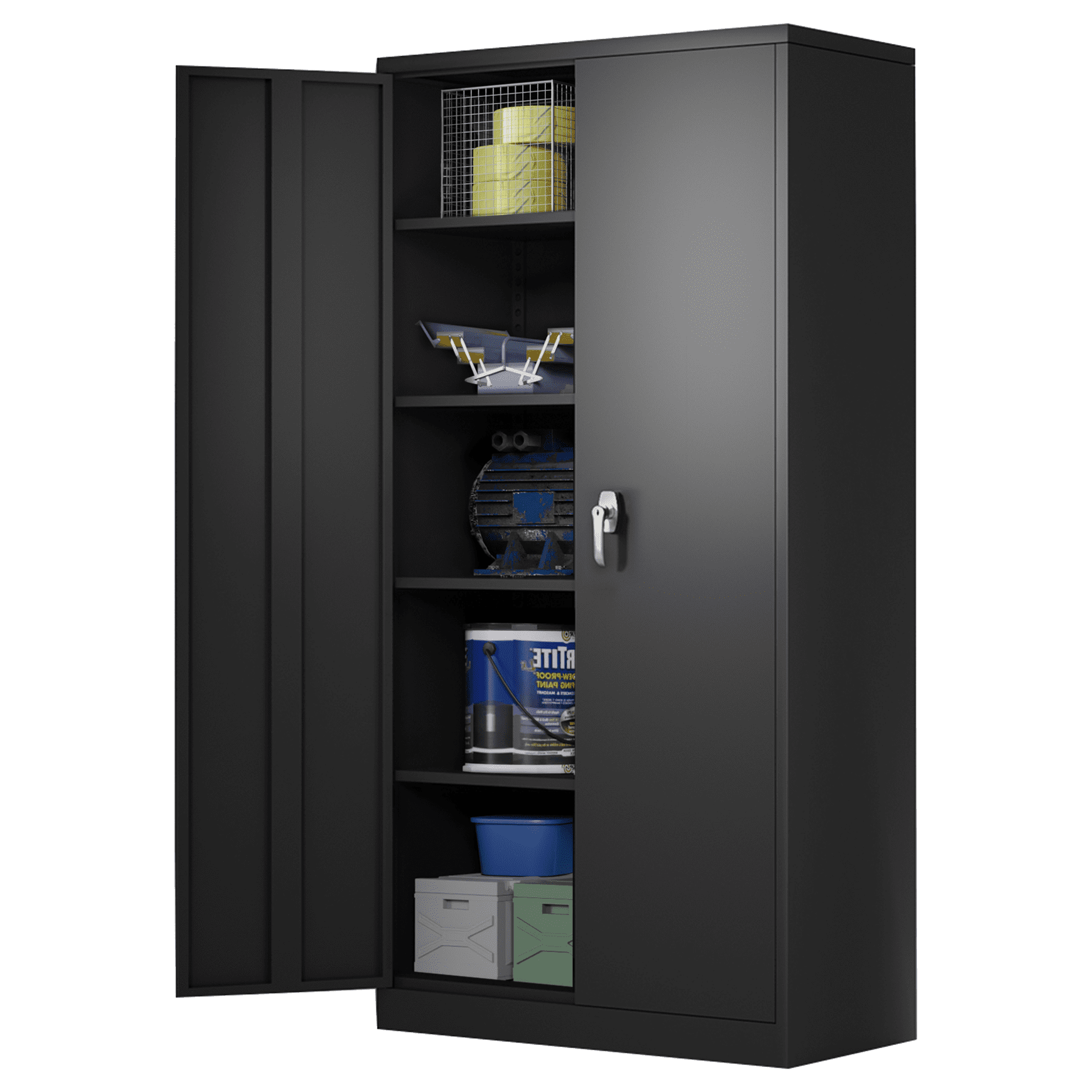 GANGMEI 72'' Tall Locking Metal Cabinet, 4 Adjustable Shelves for ...