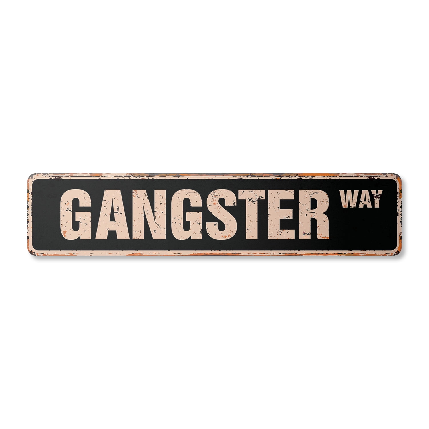 GANGSTER Vintage Aluminum Street Sign mob mobster mafia gangsta thug ...