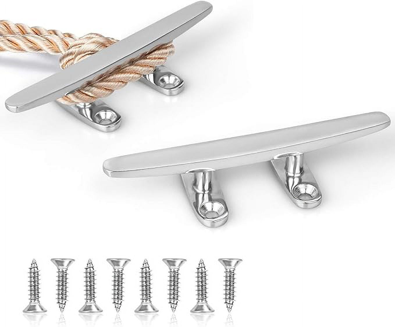 GANGUOLA Boat Cleat, Small Dock Cleat 4 inch Open Base, Heavy Duty 316 ...